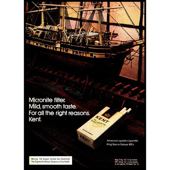 Kent | Art | 973 Kent Cigarettes Vintage Print At Model Ship Rigging ...